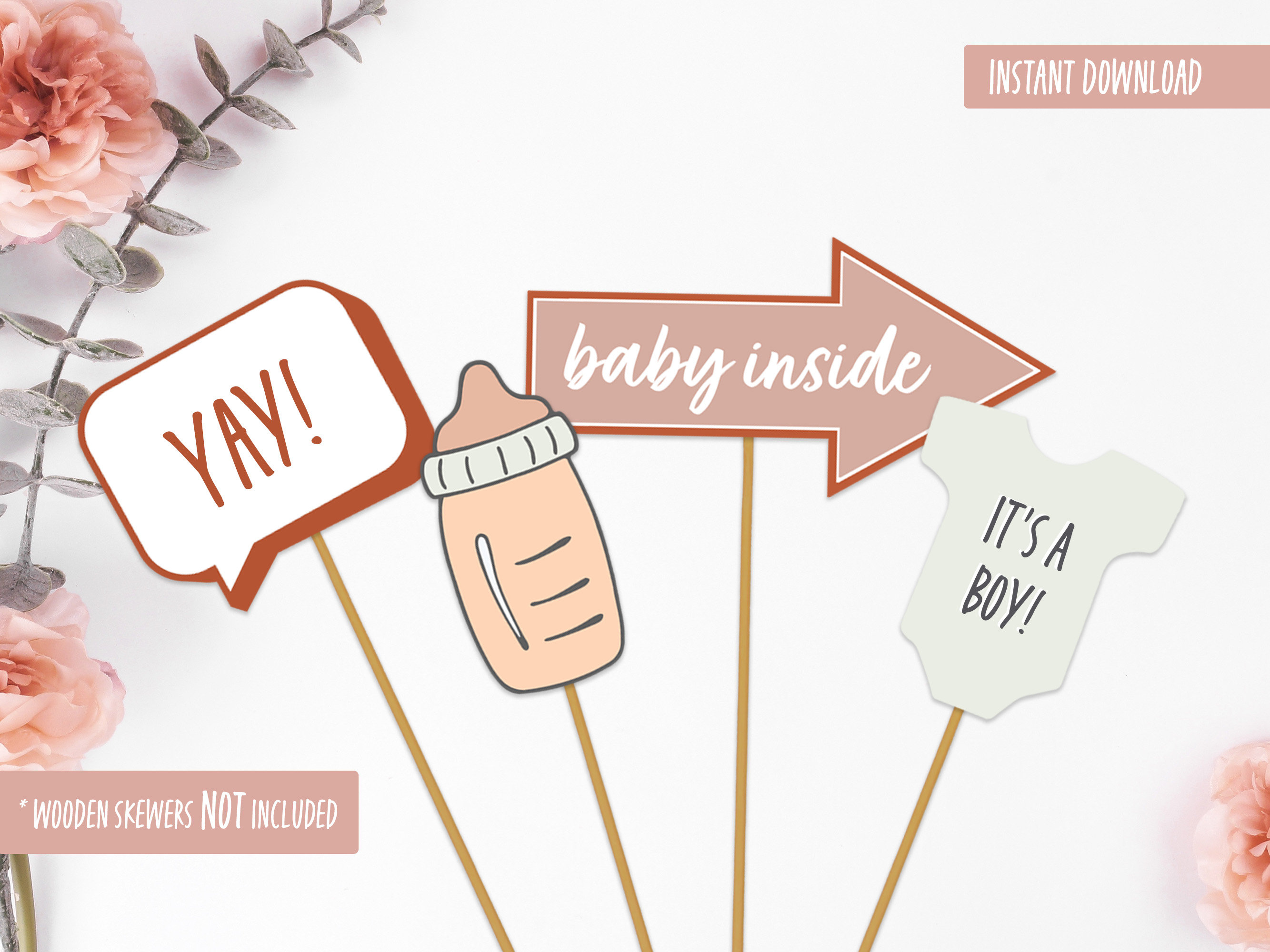 Boho Shower Photo Booth Props | the Perfect Baby Shower Activity for ...