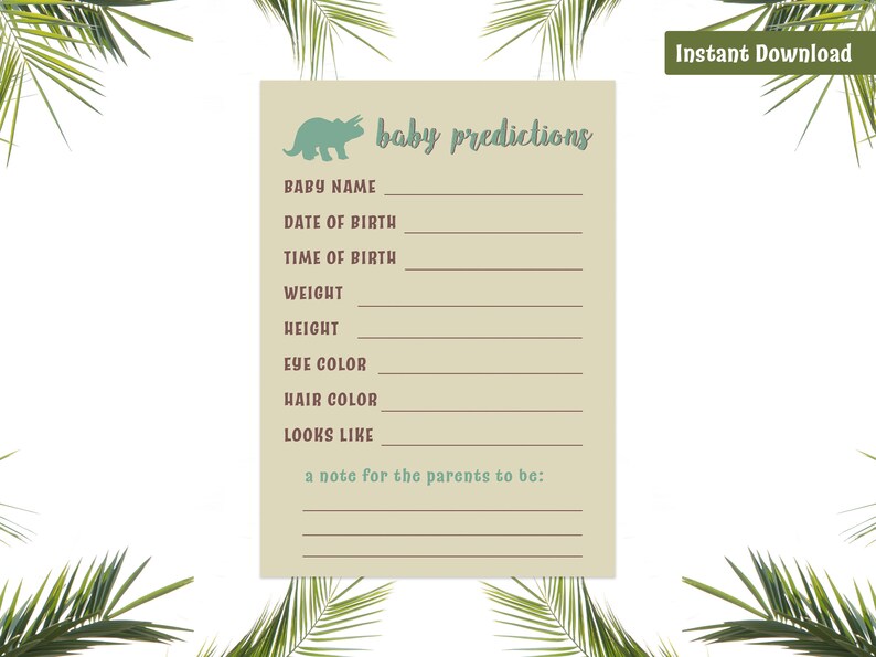 Dinosaur Shower Games | This Dino Baby Shower Games Bundle is a Great ...