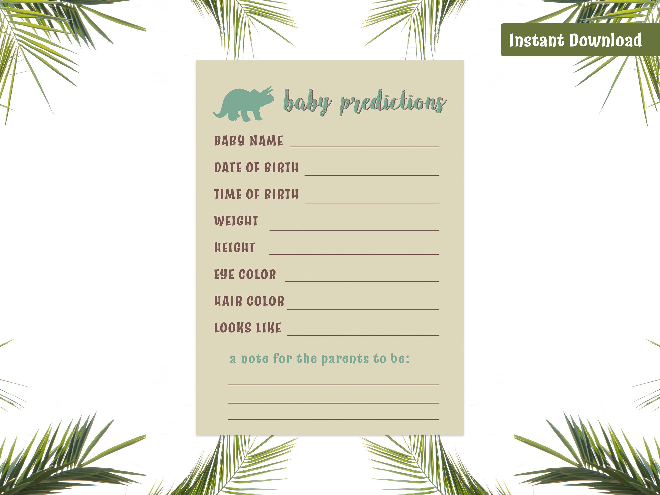 Dinosaur Shower Games | This Dino Baby Shower Games Bundle is a Great ...