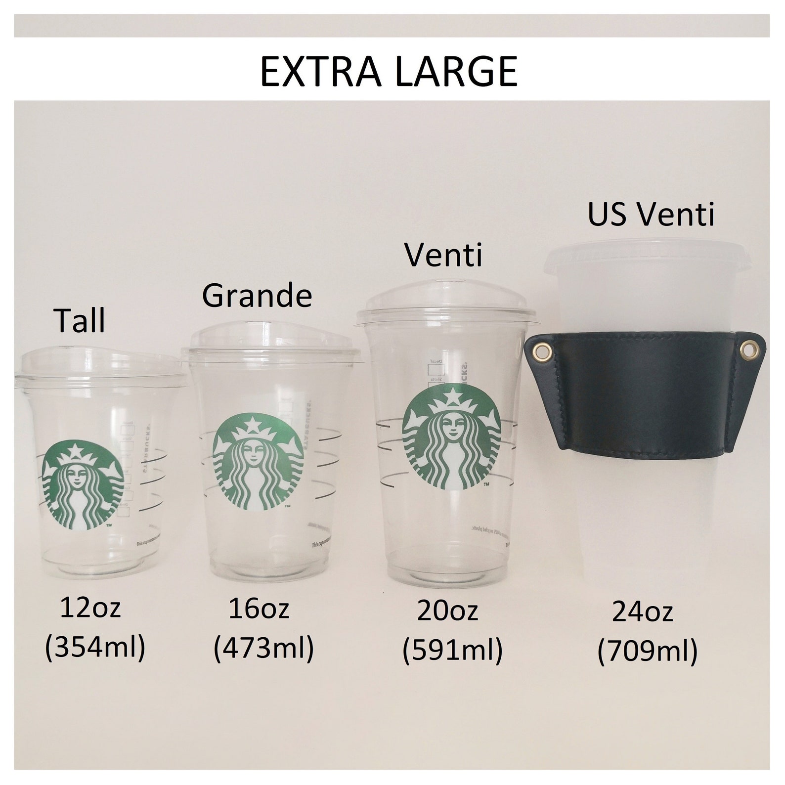 LEATHER Reusable Cupholder & Chain Handmade Coffee Cup - Etsy UK