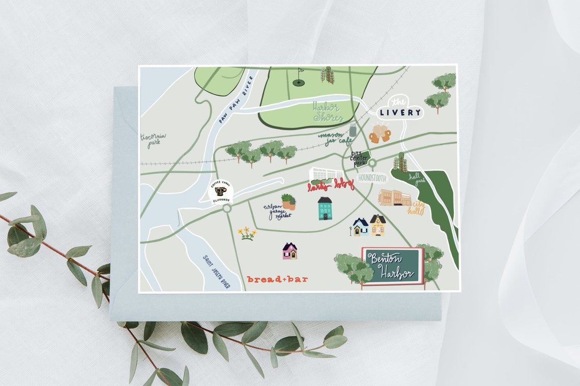 City of Benton Harbor Map Print - Etsy