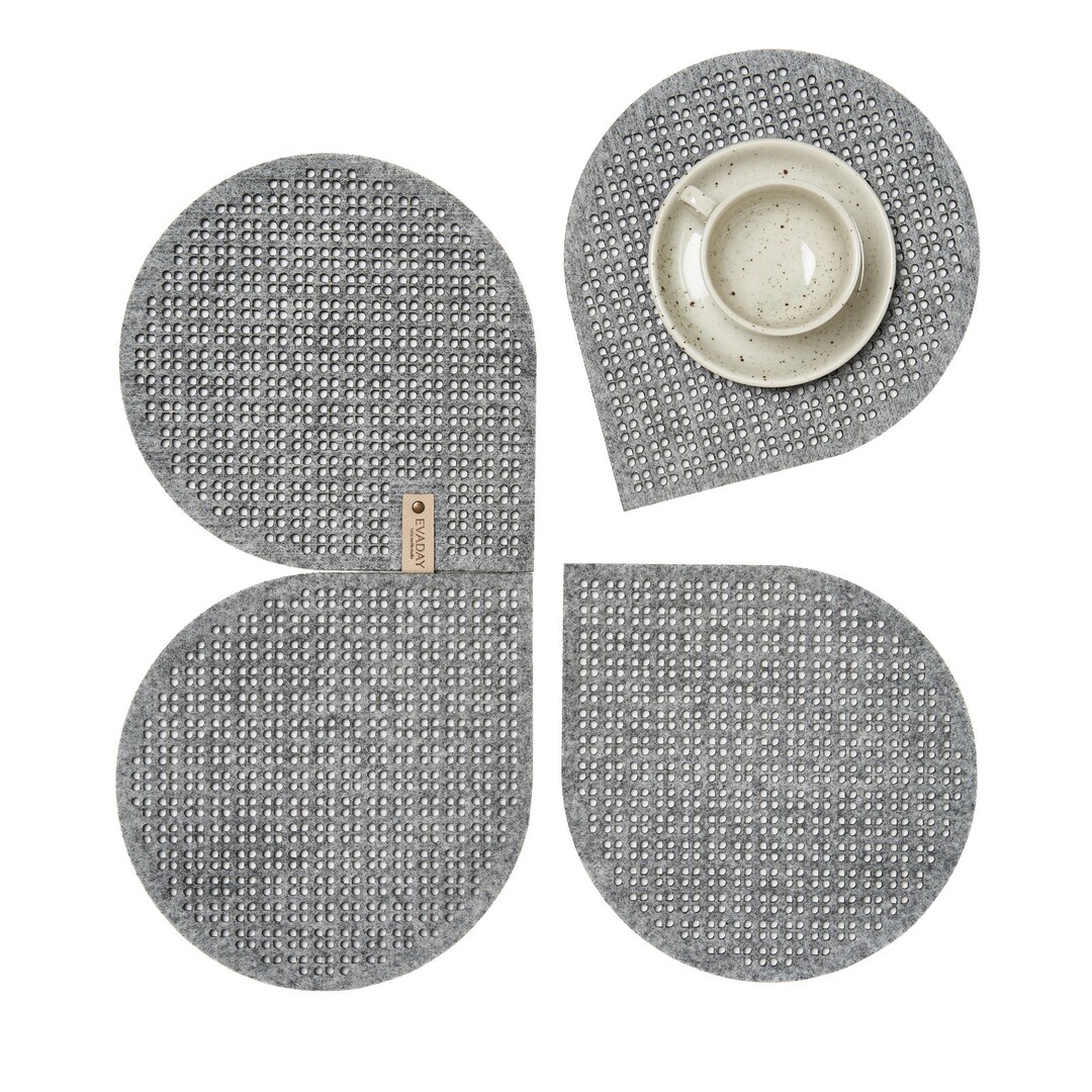 Shamrock Shaped Felt Coasters Set - Dining Placemat Made of Felt ...