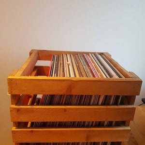 Vinyl Record Crate - Handmade Wooden Storage - Etsy