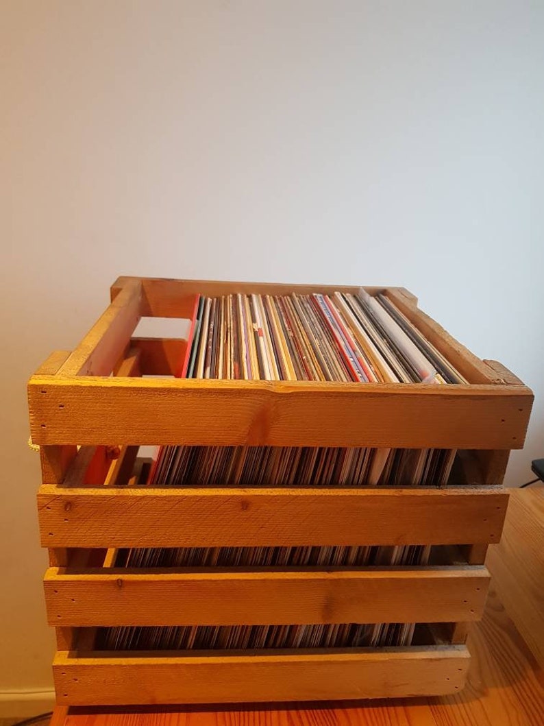 Vinyl Record Crate - Handmade Wooden Storage - Etsy