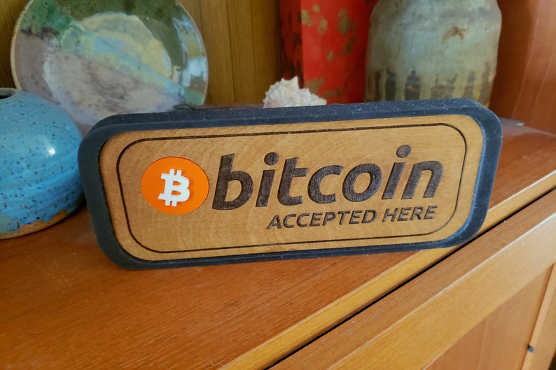 Bitcoin Accepted Here Sign - Etsy