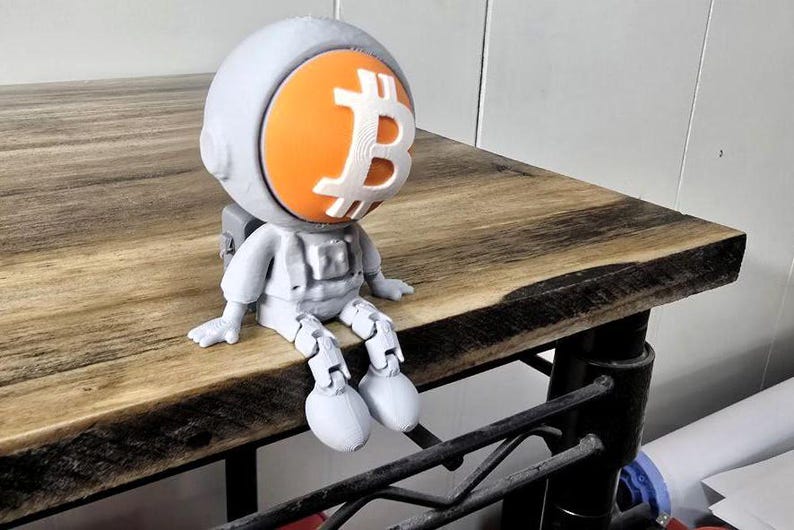 Bitcoin Astronaut Figurine: Flexible Legs, Ledge Decor - Etsy