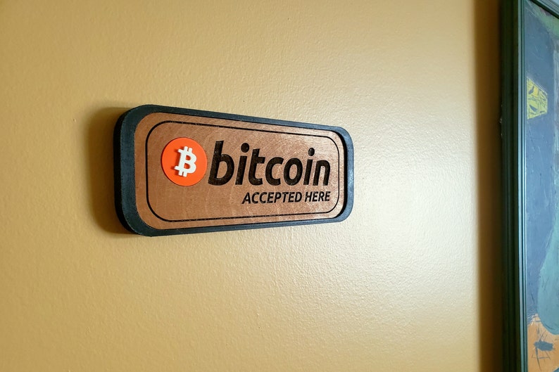 Bitcoin Accepted Here Sign - Etsy