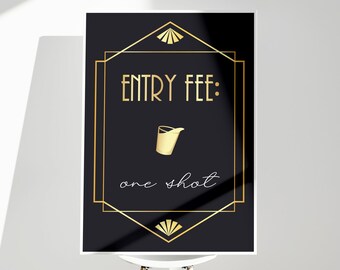 Entry Fee: One Shot Printable - Etsy