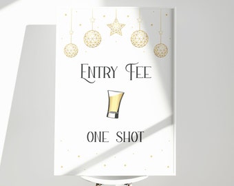 Entry Fee: One Shot Christmas Printable Sign - Etsy
