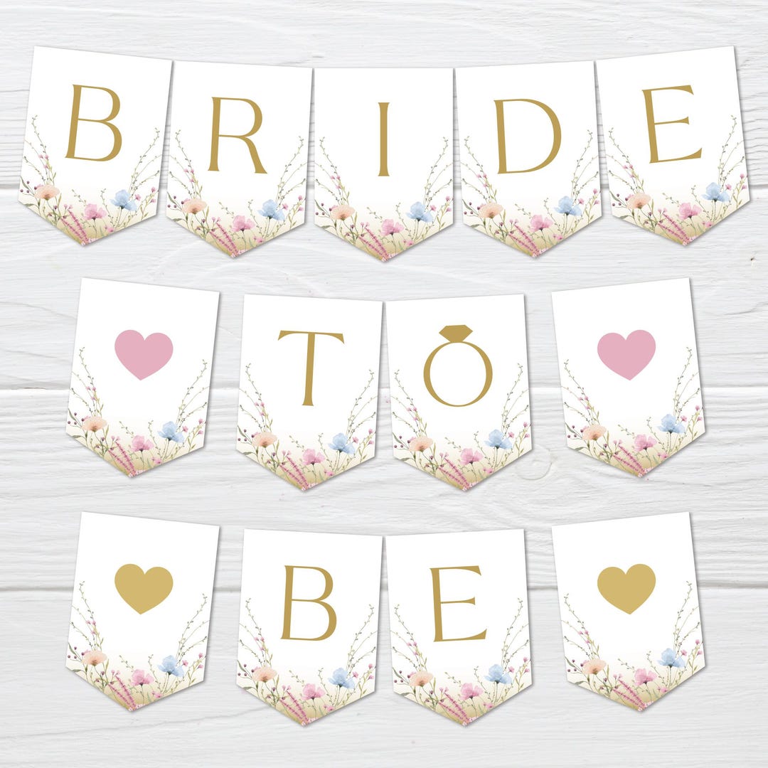 Wildflower Bride to Be Banner: Printable Floral Hen Party Decor - Etsy