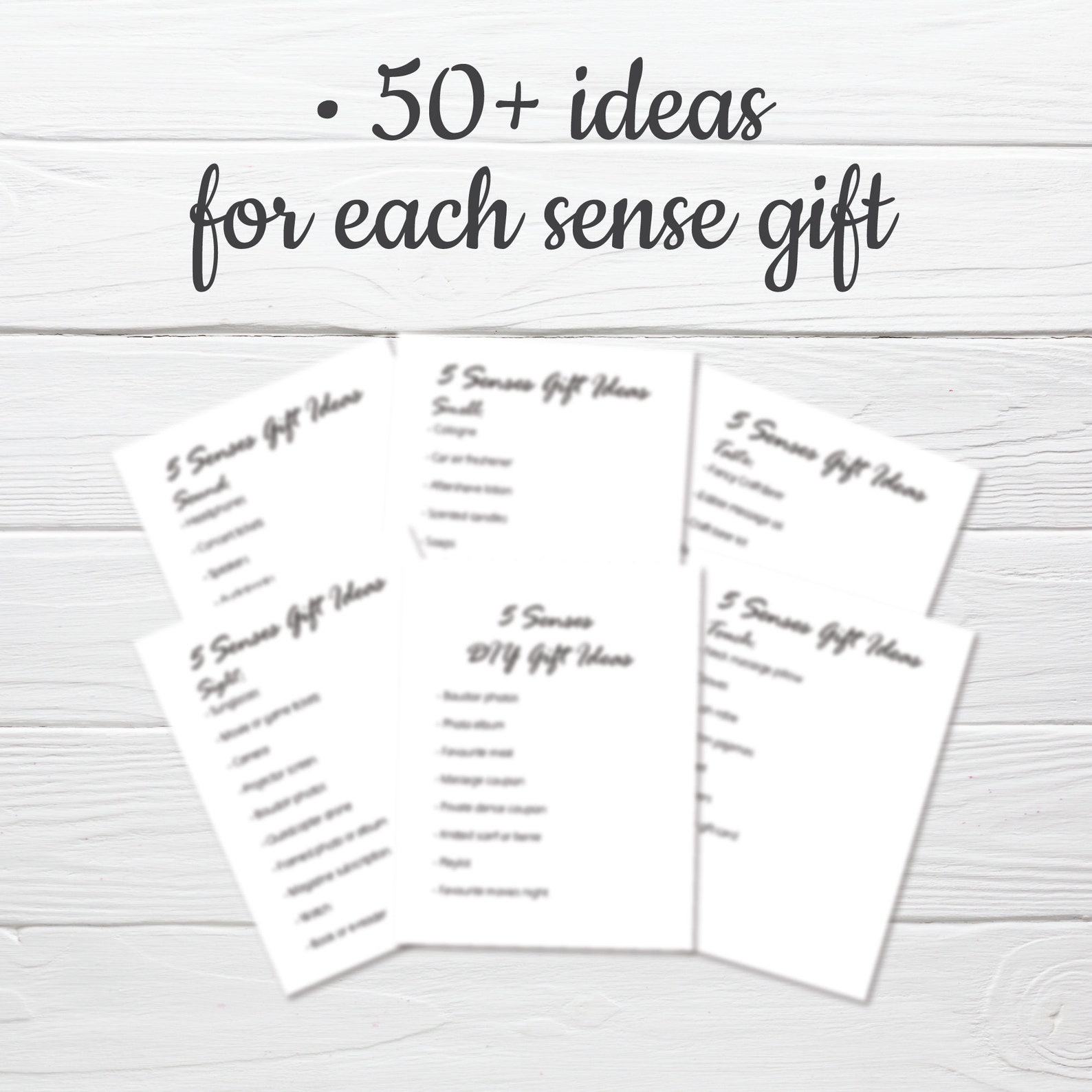 5 Senses Gift Tags Printable Black and Gold Present Labels - Etsy