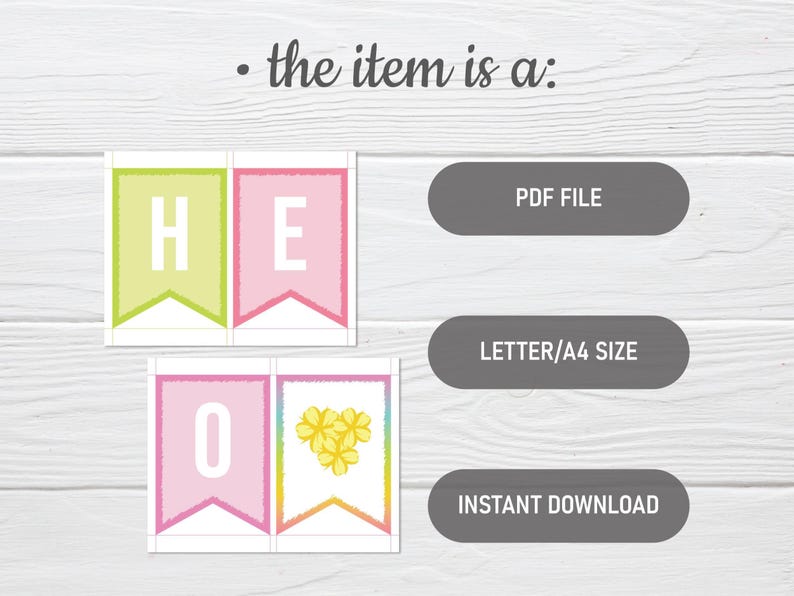 Printable Hello Spring Banner – Seasonal Mantle Garland - Welcome ...