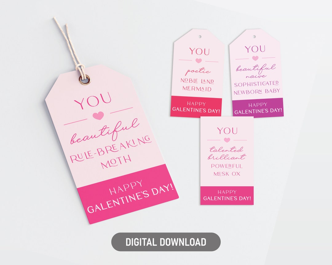 Galentine's Day Gift Tags Printable Favor Labels With Compliments ...