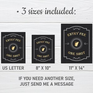 Entry Fee One Shot Sign, Printable Whiskey Party Decoration, Aged to ...