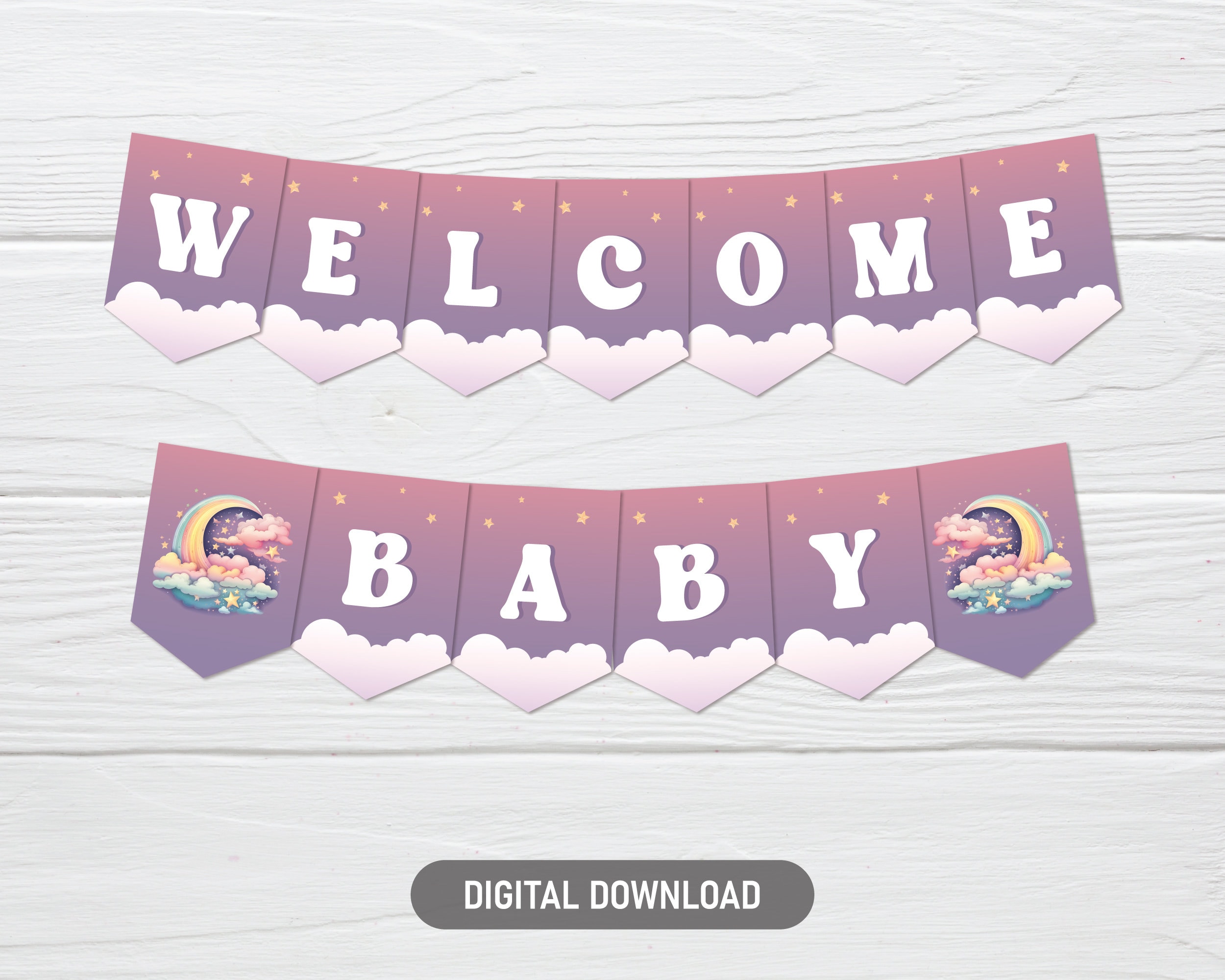 Welcome Baby Banner Printable Homecoming or Baby Shower - Etsy