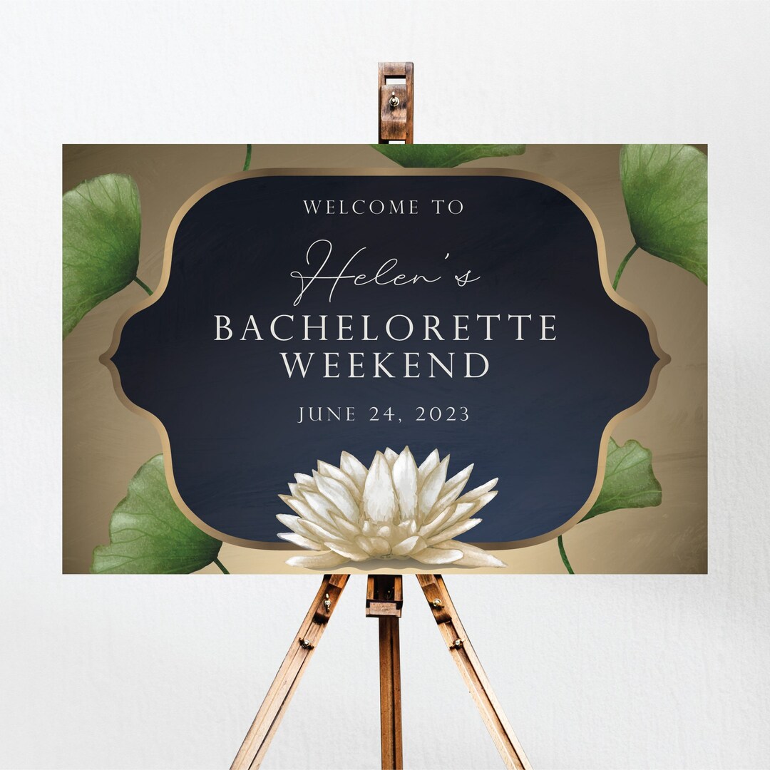 White Lotus Party Sign, Printable Exquisite Welcome Sign, Resort and ...