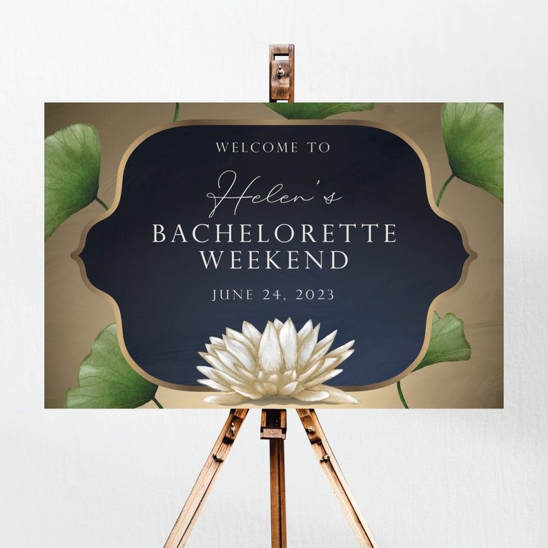 White Lotus Bachelorette Sign Printable Party Welcome Sign - Etsy