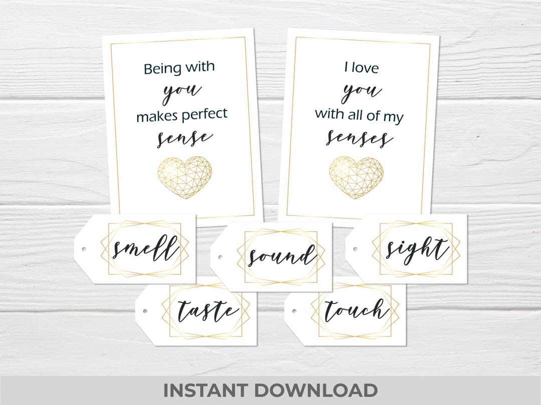 5 Senses Gift Tags – Printable Five Senses Labels and Love You Card ...