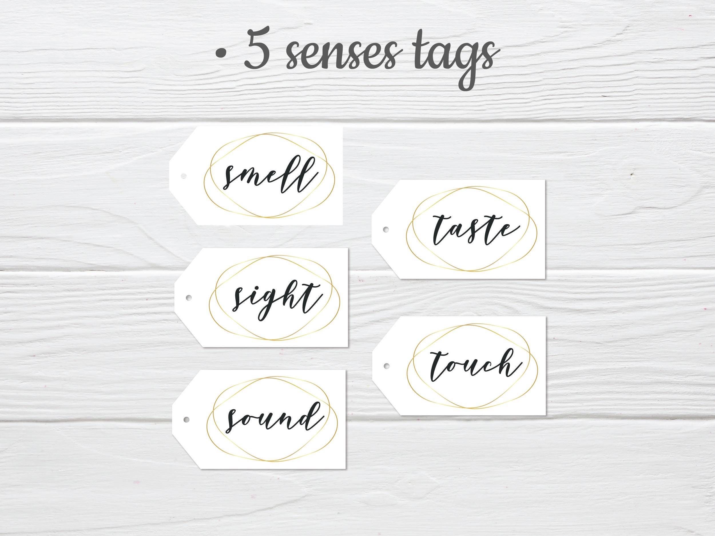 5 Senses Gift Tags for Friend: Printable Cards for Bestie - Etsy