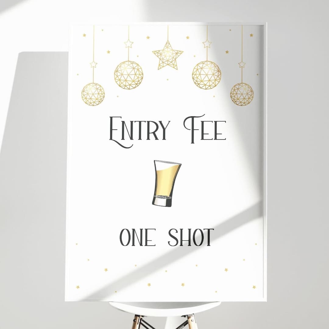 Entry Fee One Shot Sign: Printable Christmas Party Decor - Etsy