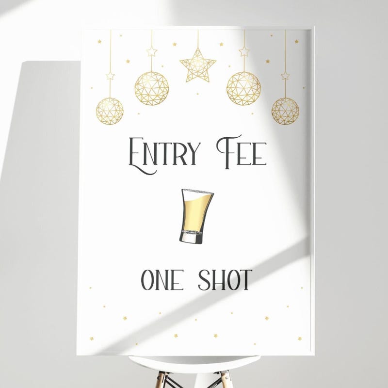 Entry Fee One Shot Sign - Etsy