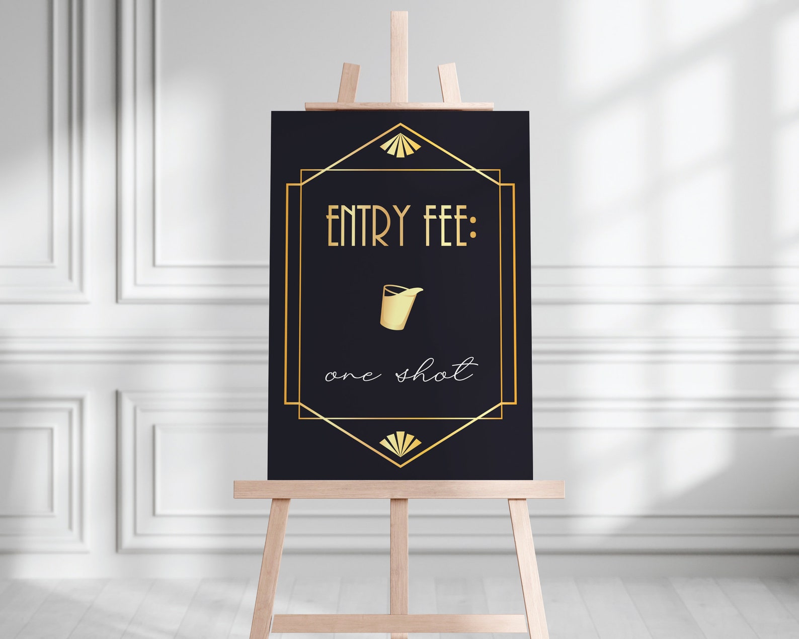Entry Fee One Shot Sign, Printable Gatsby Party Sign, 20s Party ...