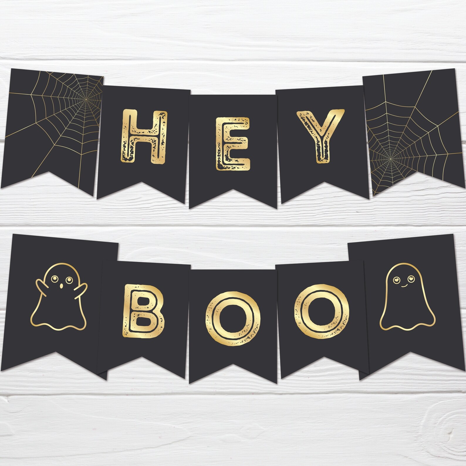 Hey Boo Banner Printable Ghost Garland Halloween Fall Decor - Etsy