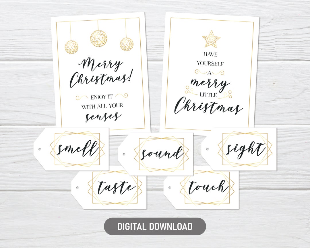 Christmas 5 Senses Gift Tags Printable Present Labels Have Yourself A ...