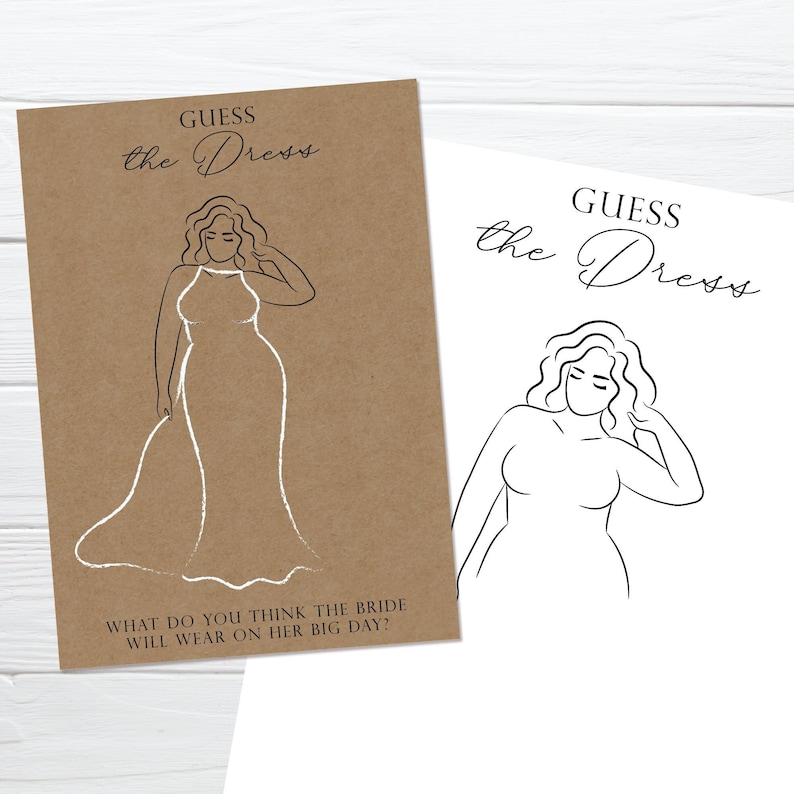 Guess the Dress Printable Bridal Shower Game Sketch the - Etsy Hong Kong