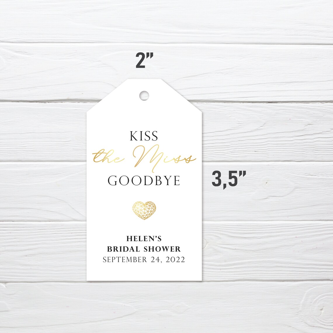 Kiss the Miss Goodbye Tag Printable Labels for Bridal Shower - Etsy