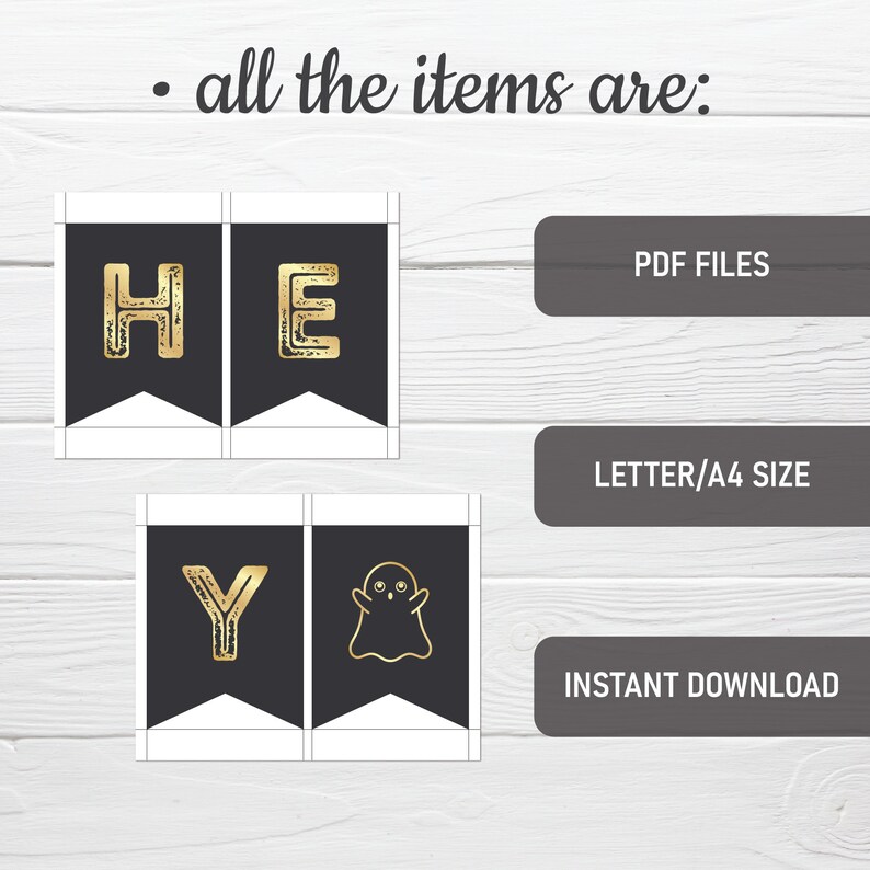 Hey Boo Banner Printable Ghost Garland Halloween Fall Decor - Etsy