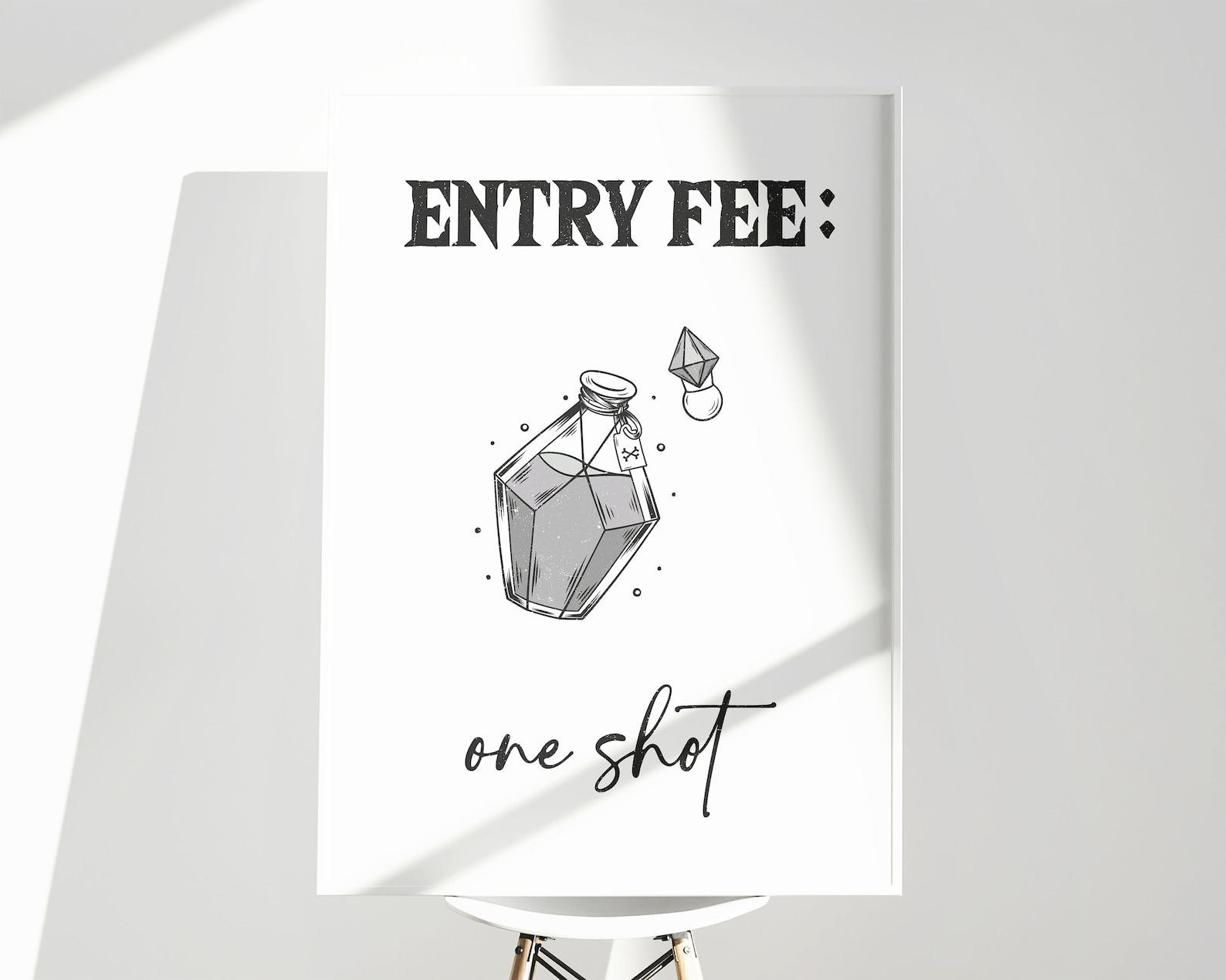 Entry Fee One Shot Sign, Printable Adult Halloween Party Decor, Witches ...