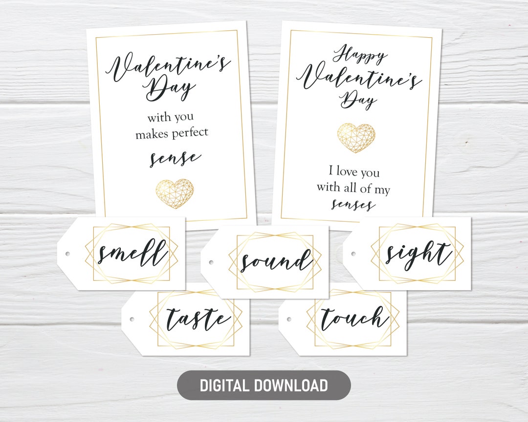 5 Senses Gift Tags - Printable Valentine's Day With You Makes Perfect ...