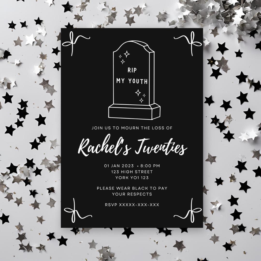 RIP Twenties 30th Birthday Party Invitation | Instant Download | 20s ...