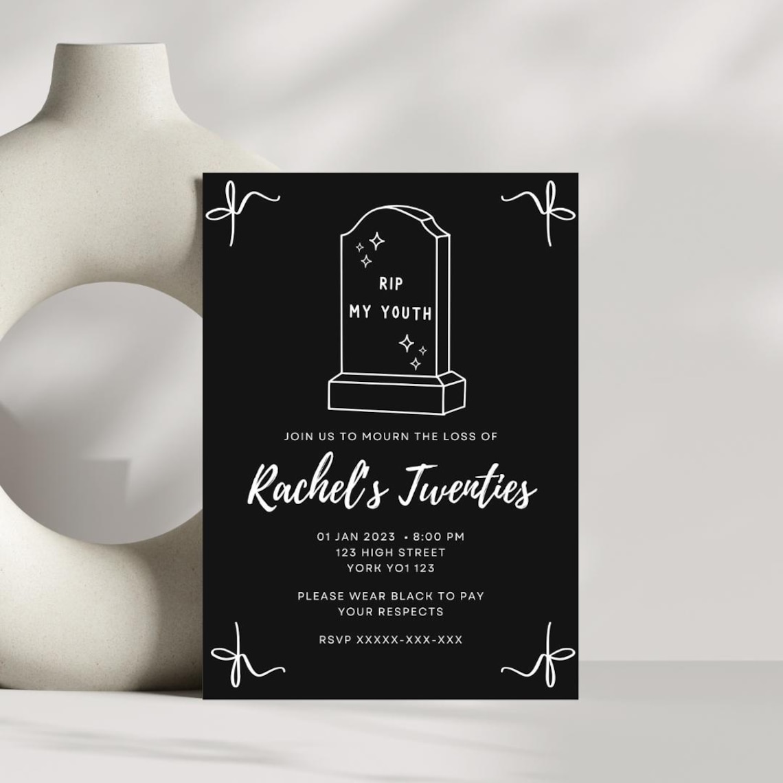 RIP 20s Birthday Invitation | Instant Download | 30th Birthday Funeral ...