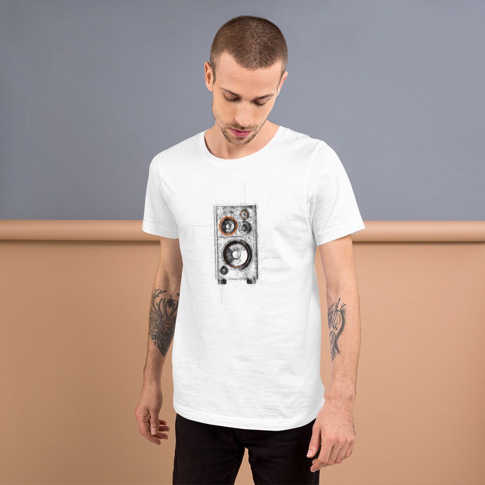 Vintage Speaker T-shirt, Music T-shirt, Cool Vintage Illustration Shirt ...