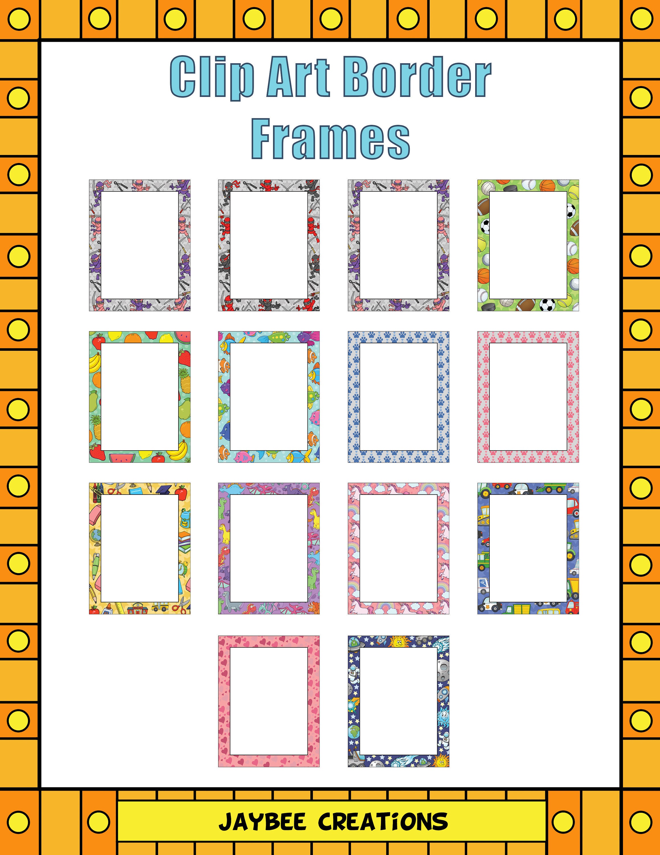 Clip Art Border Collection #1 - Etsy