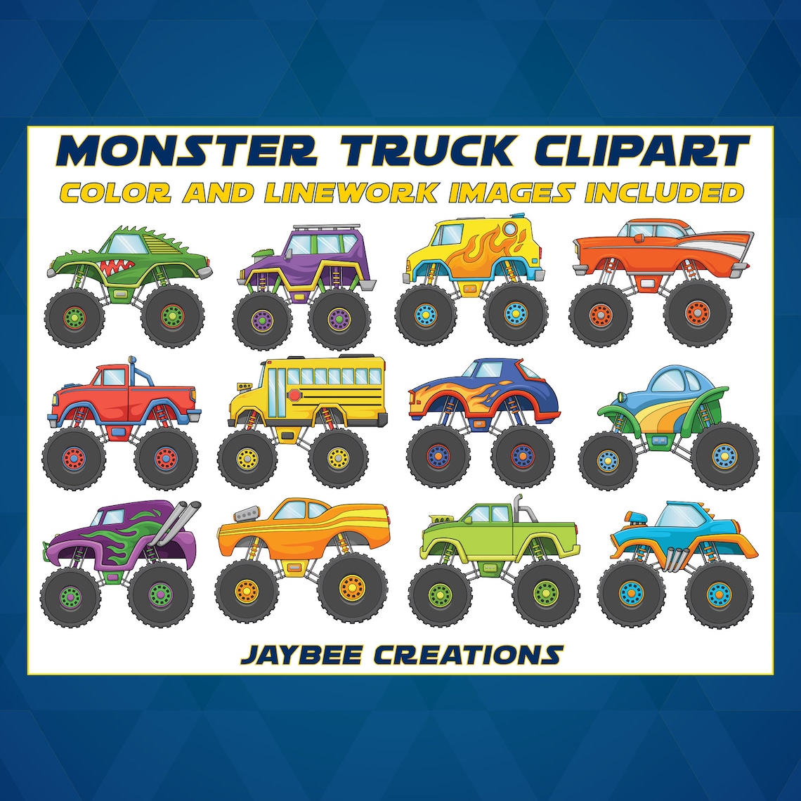 Monster Truck Clipart - Etsy