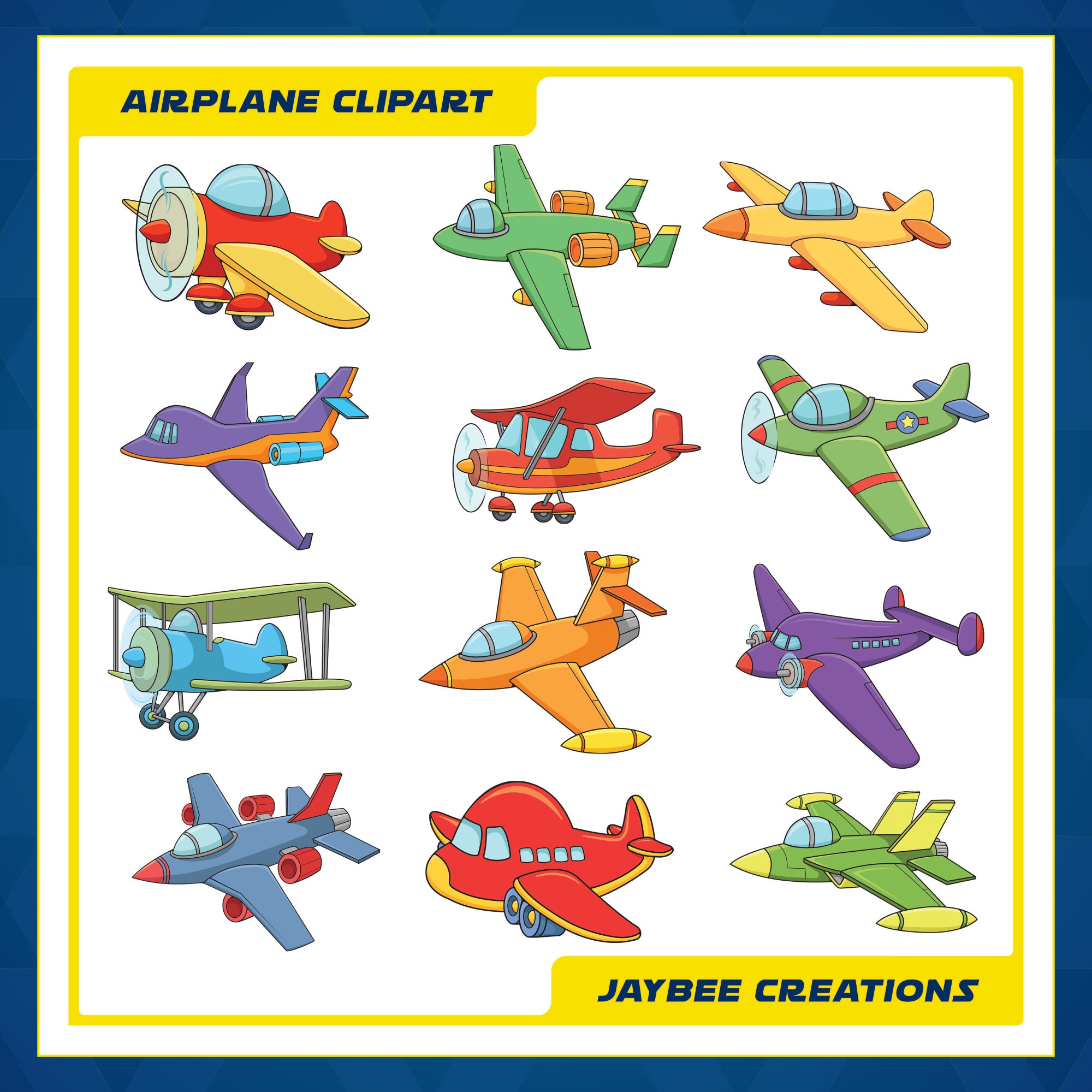 Airplane Clipart - Etsy