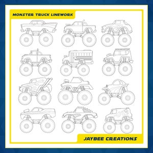Monster Truck Clipart - Etsy