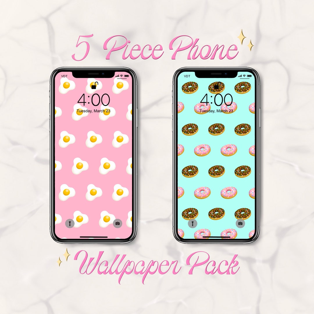 Cute Food Pack - 5 Food-themed Phone Wallpapers- Digital Download ...