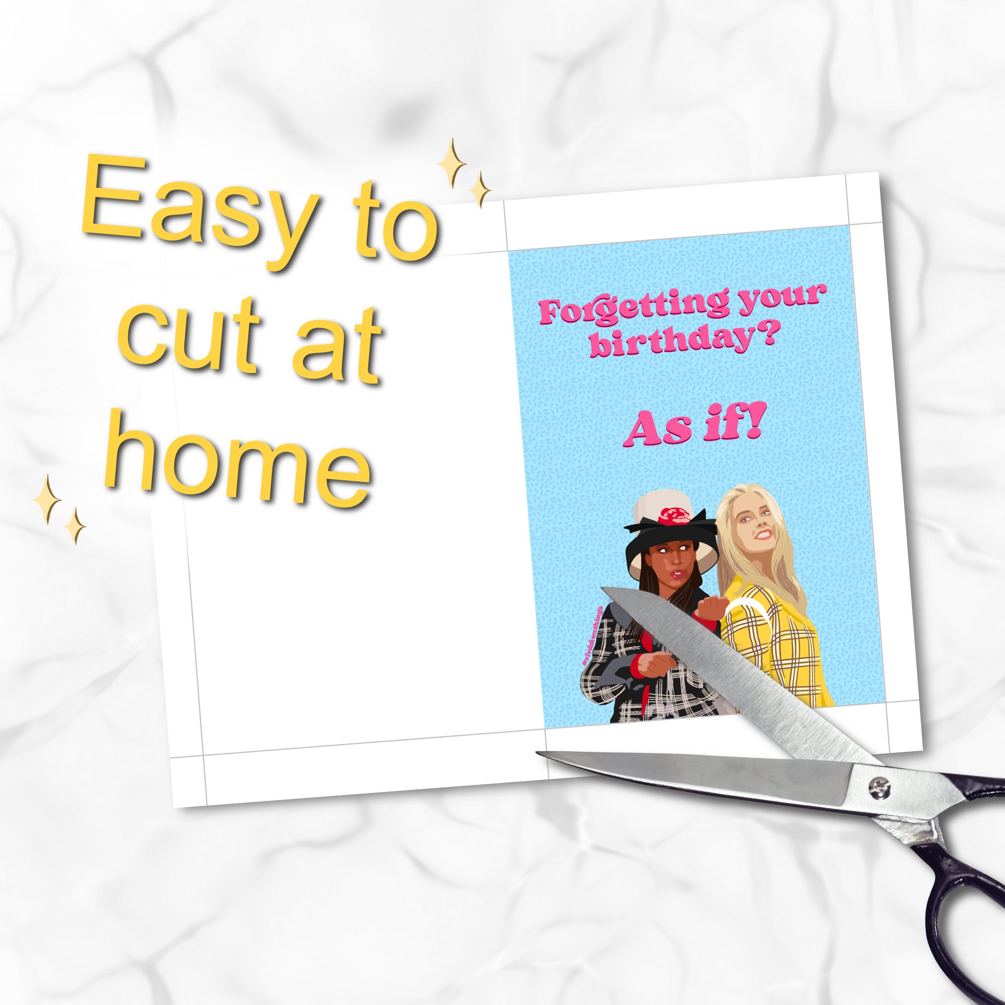 Clueless Birthday Card - Digital Download - 90s, as If - Etsy
