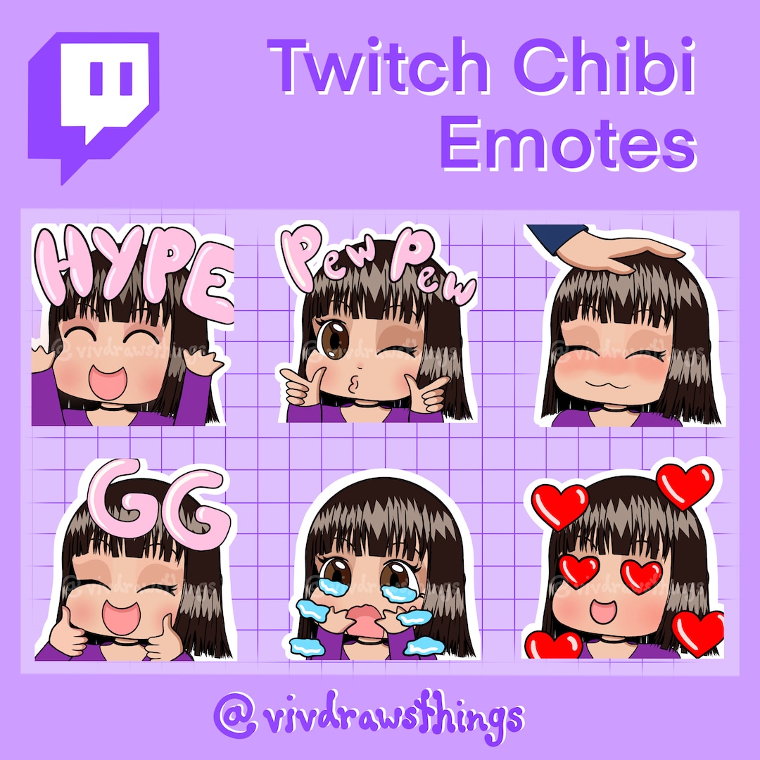 Chibi Style Custom Twitch Emotes - SET OF 6 - Etsy