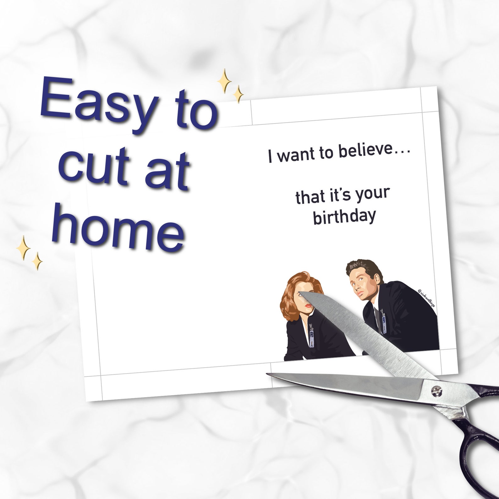 The X Files Birthday Card - Print at Home - Dana Scully, Fox Mulder - Etsy