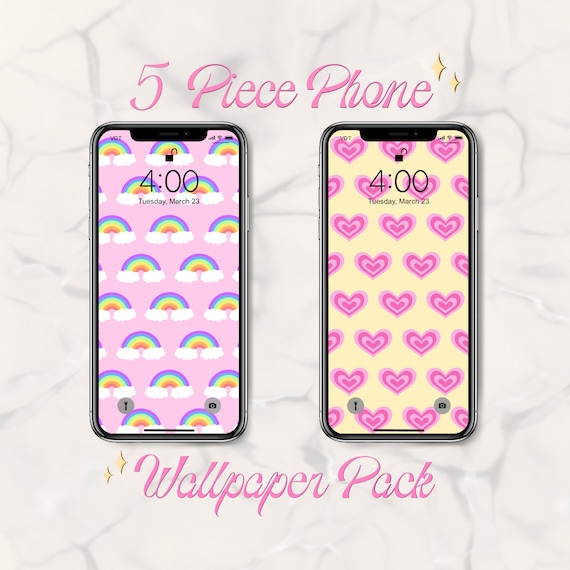 Cutesy Pack 5 Cute Phone Wallpapers Digital Download - Etsy