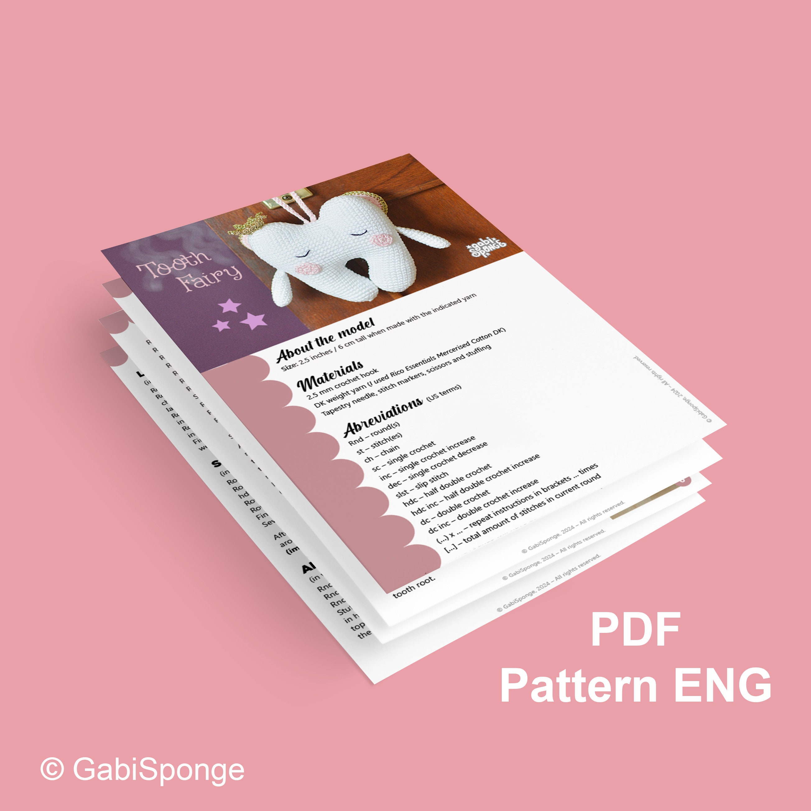 Tooth Fairy PATTERN | Amigurumi | Crochet Plushie | Gabisponge - Etsy