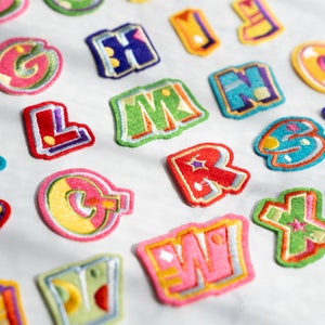Cute Letter Alphabet Iron on Patches, Diy Sew or Iron on Patches ...