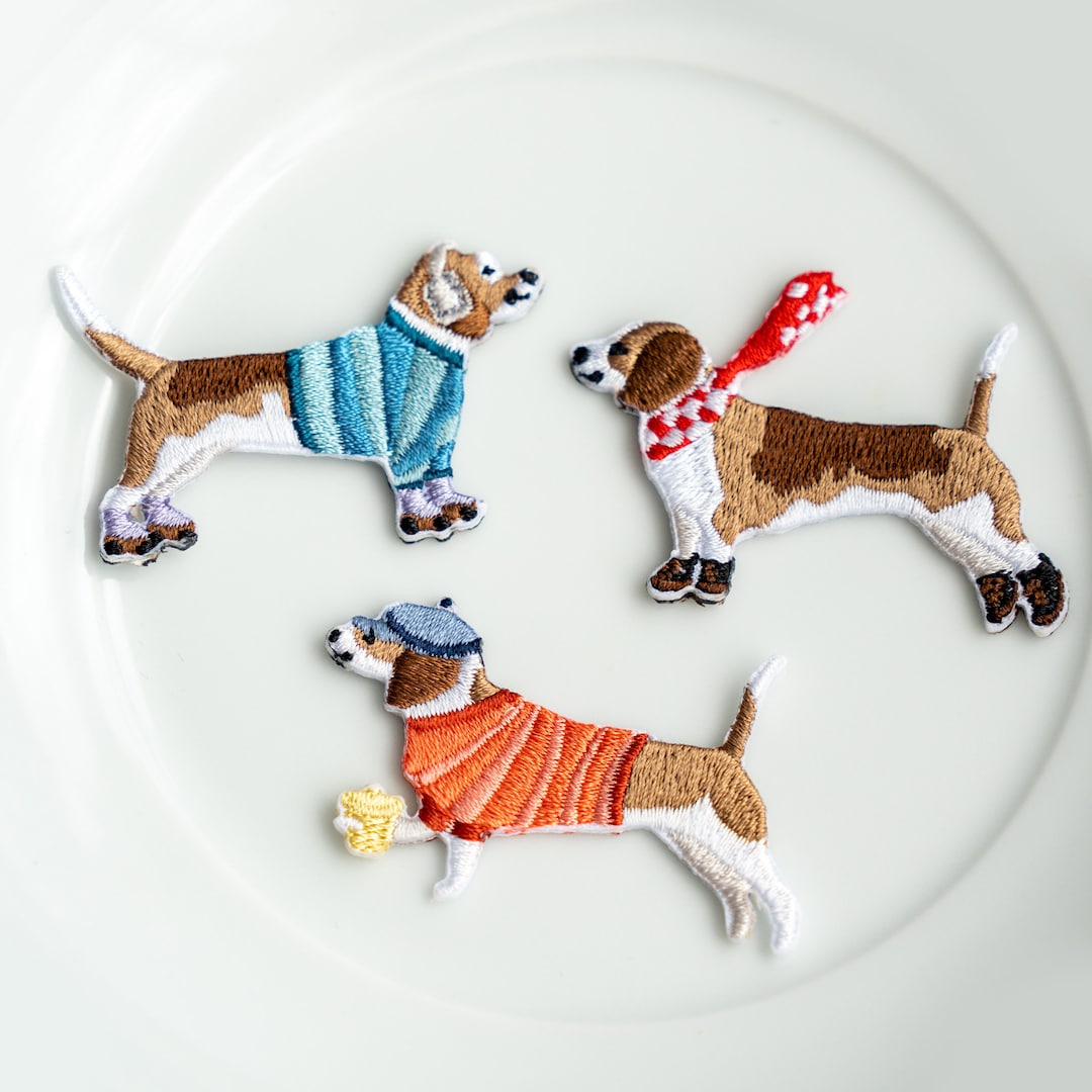 Dog Patches, Doggy Patches, Beagle, Embroidered Iron on Patch, Cool ...