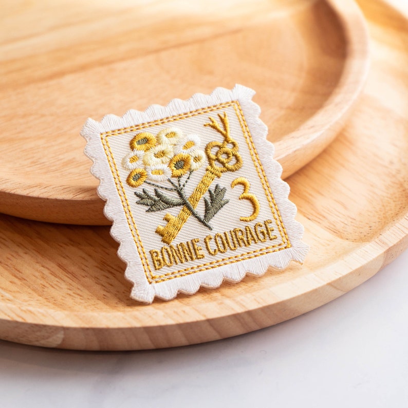 Vintage Stamps Iron on Patchfrench Stamps Embroidered Iron - Etsy