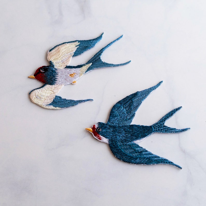 Swallow Bird Lover Patch embroidered Iron on Patchcool - Etsy